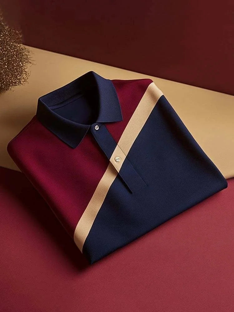 Men's Classic Business Button Short Sleeve Polo Shirt Polyester Loose ...